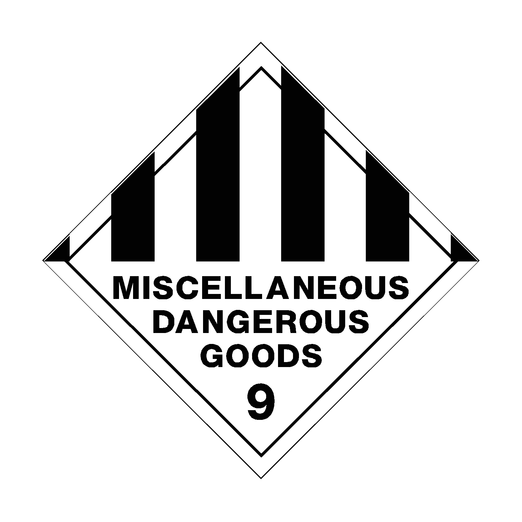 Miscellaneous Dangerous Goods 9 Sign | PVC Safety Signs