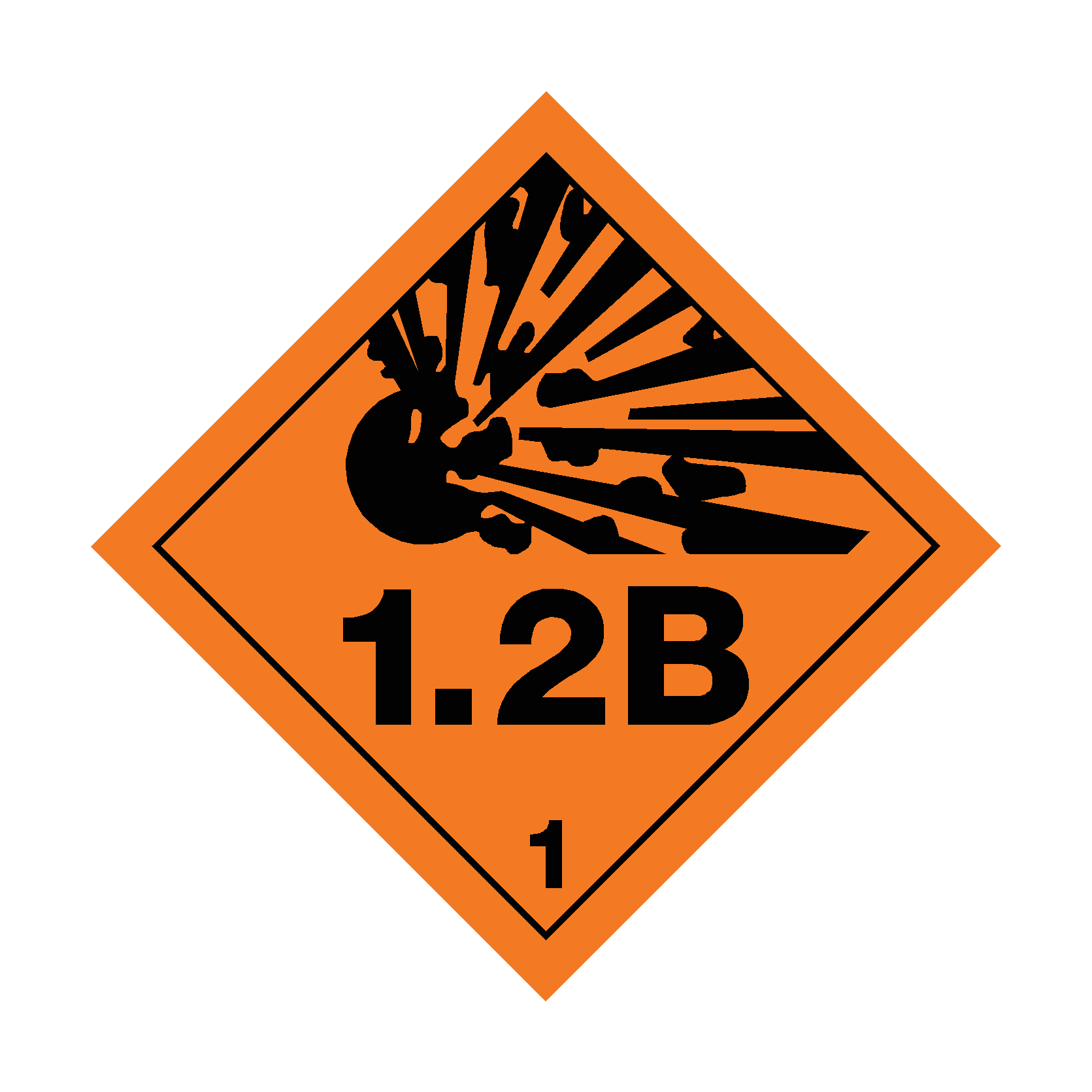 Explosives Class 1.2B Sign | PVC Safety Signs