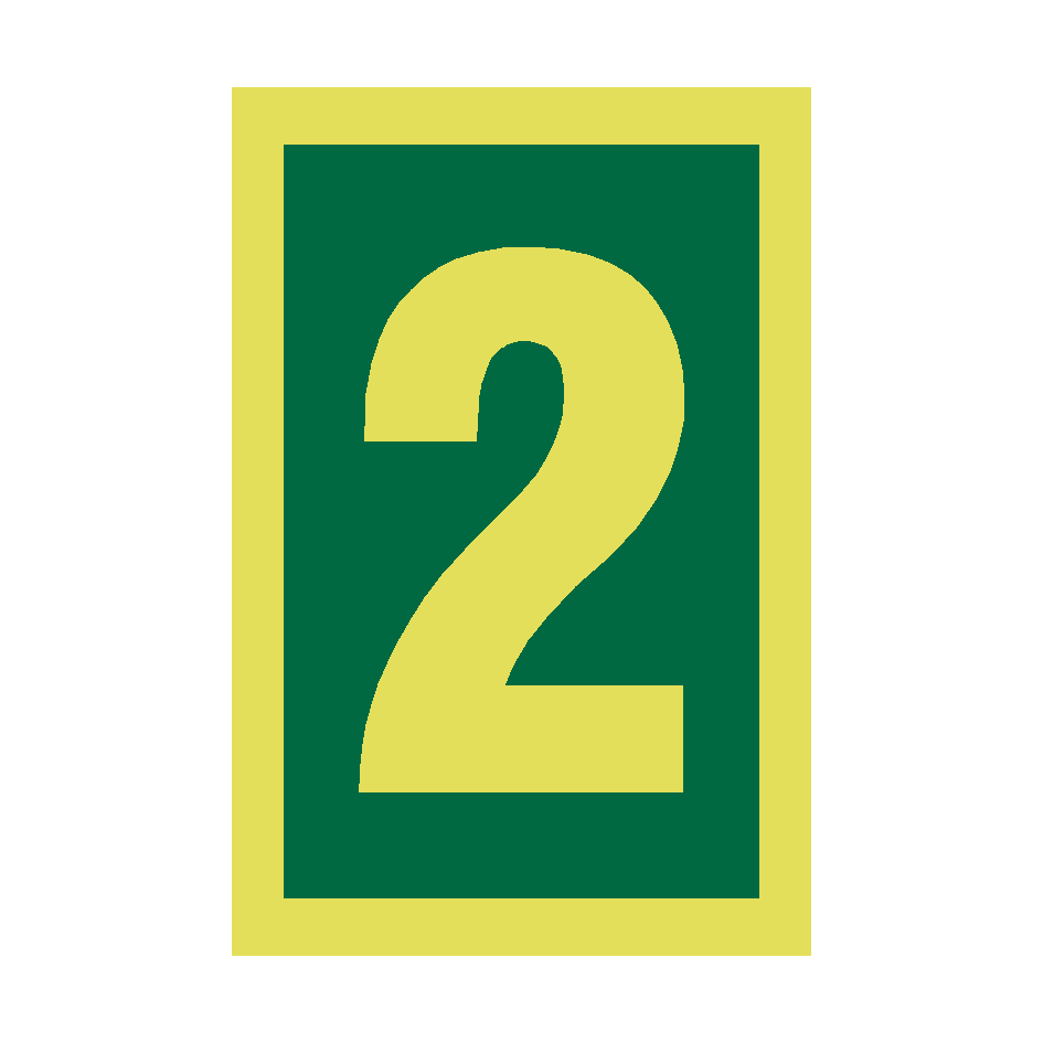 IMO Number 2 Sign Photoluminescent | PVC Safety Signs
