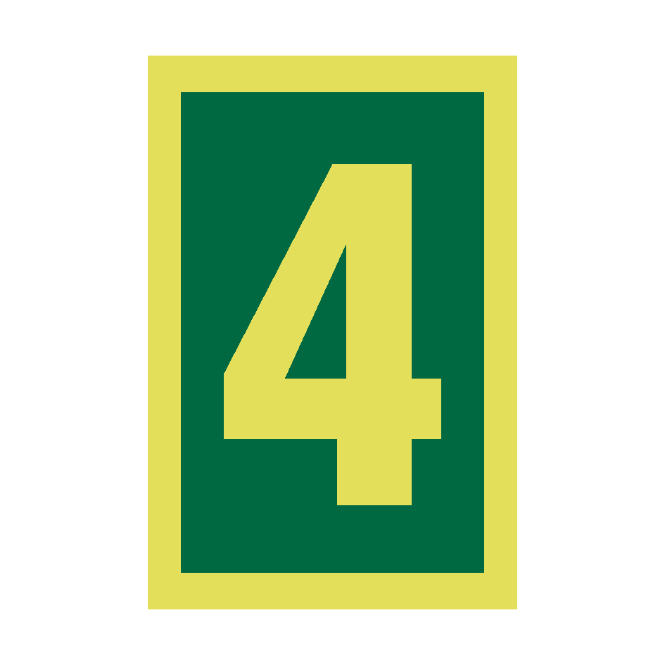 IMO Number 4 Sign Photoluminescent | PVC Safety Signs