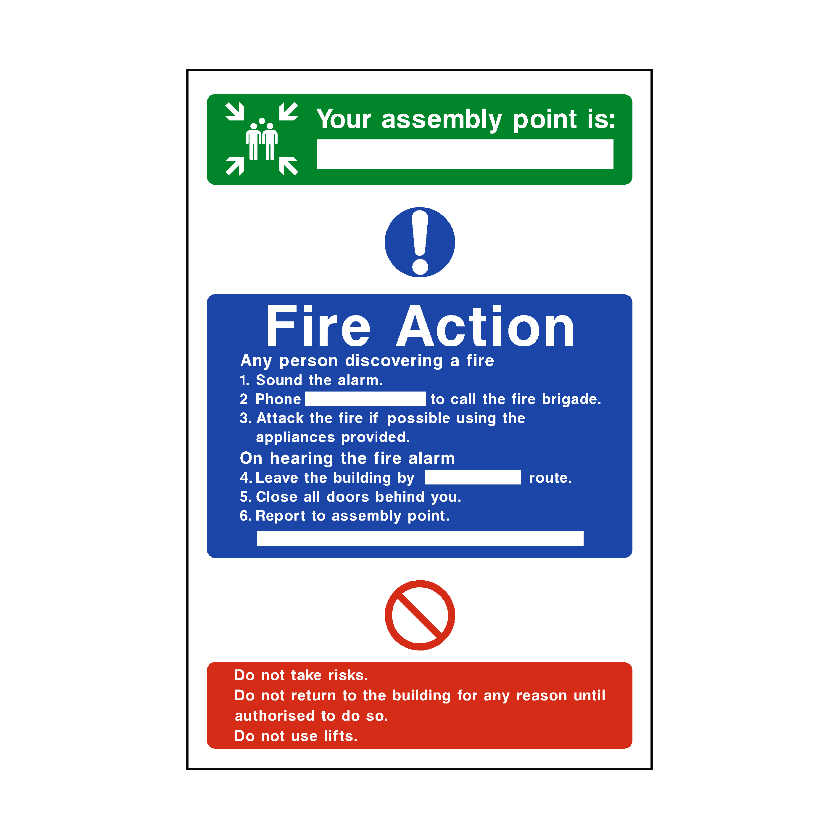 Assembly Point Fire Action Sign | PVC Safety Signs