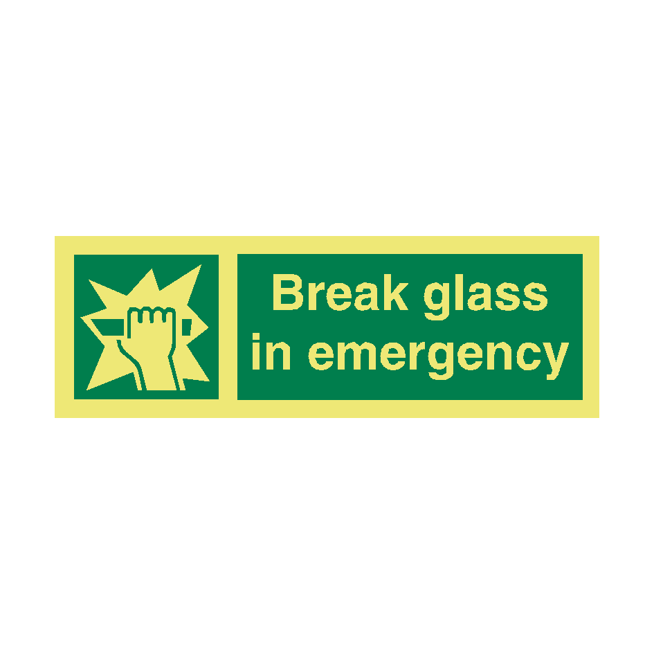Break Glass IMO Safety Sign | PVC Safety Signs