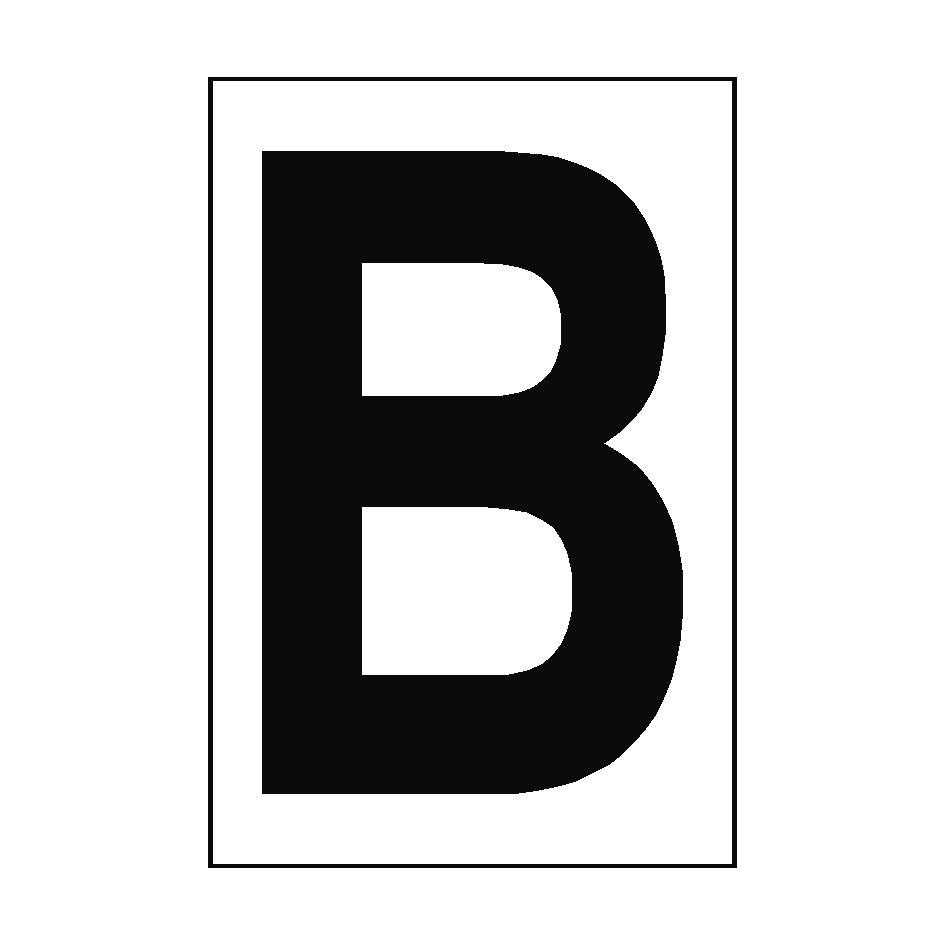 Letter B White Sign | PVC Safety Signs