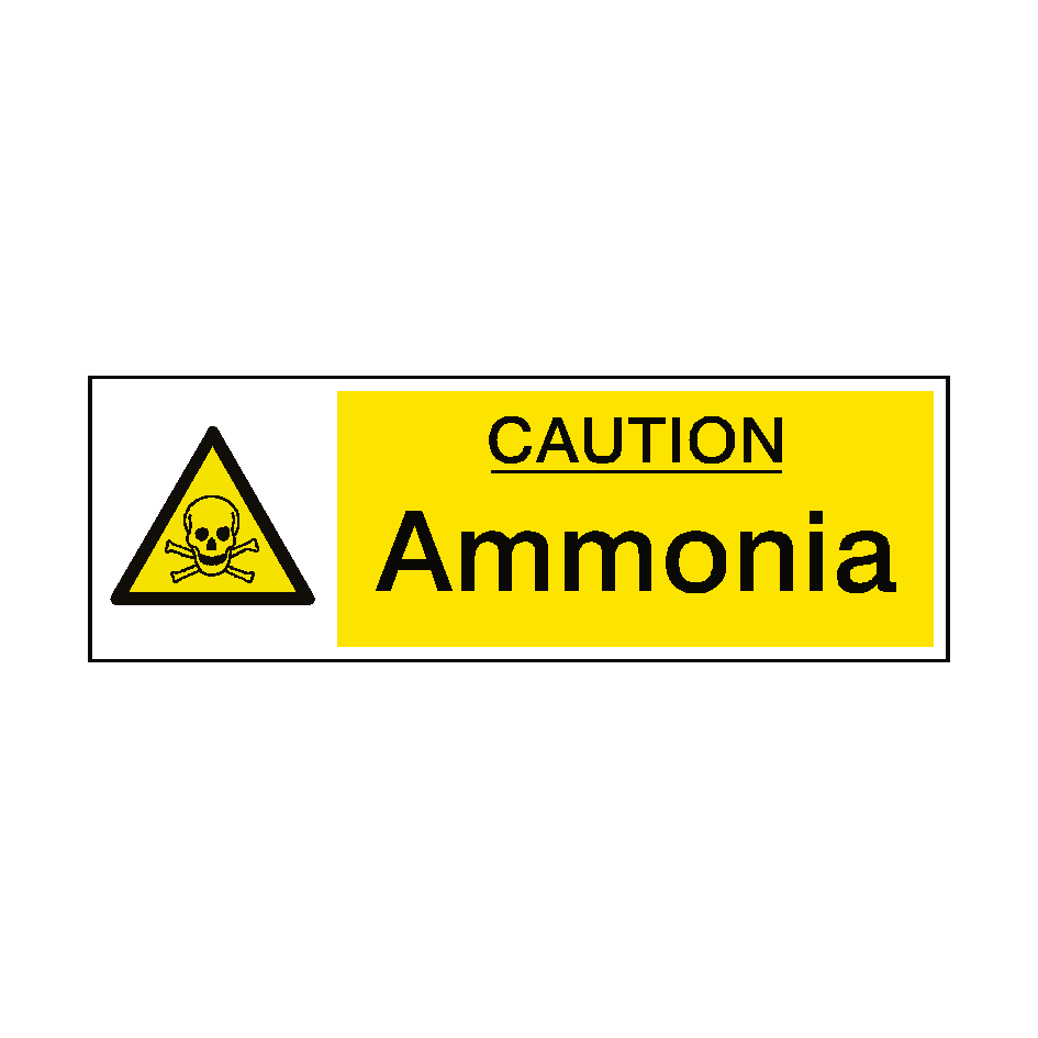 Caution Ammonia Hazard Sign