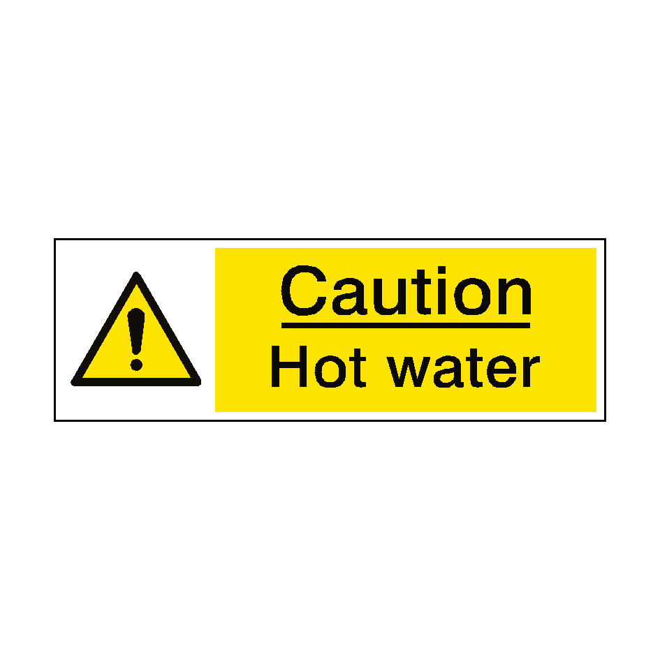 Caution Hot Water Hazard Sign | PVC Safety Signs