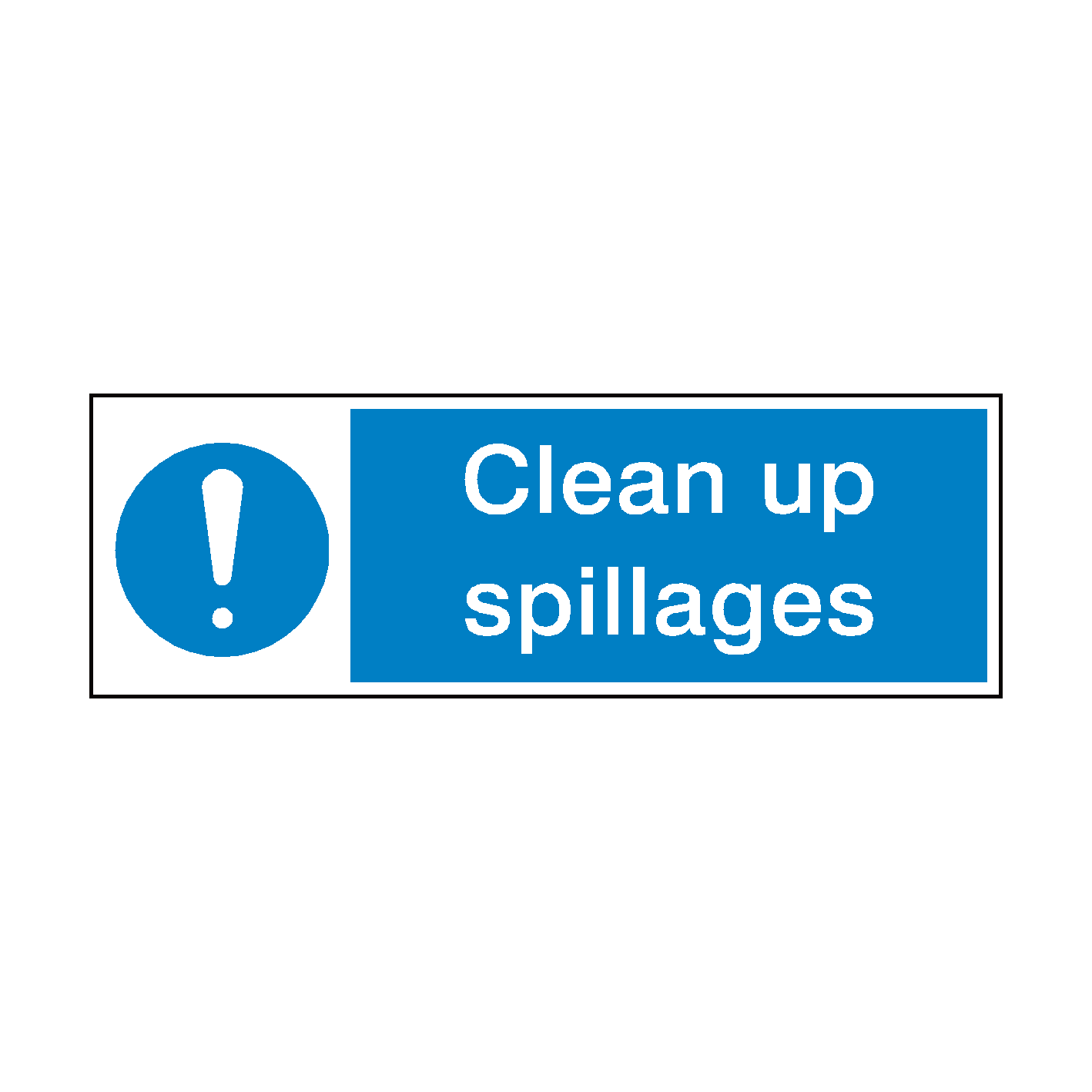 Clean Up Spillages Hygiene Sign | PVC Safety Signs