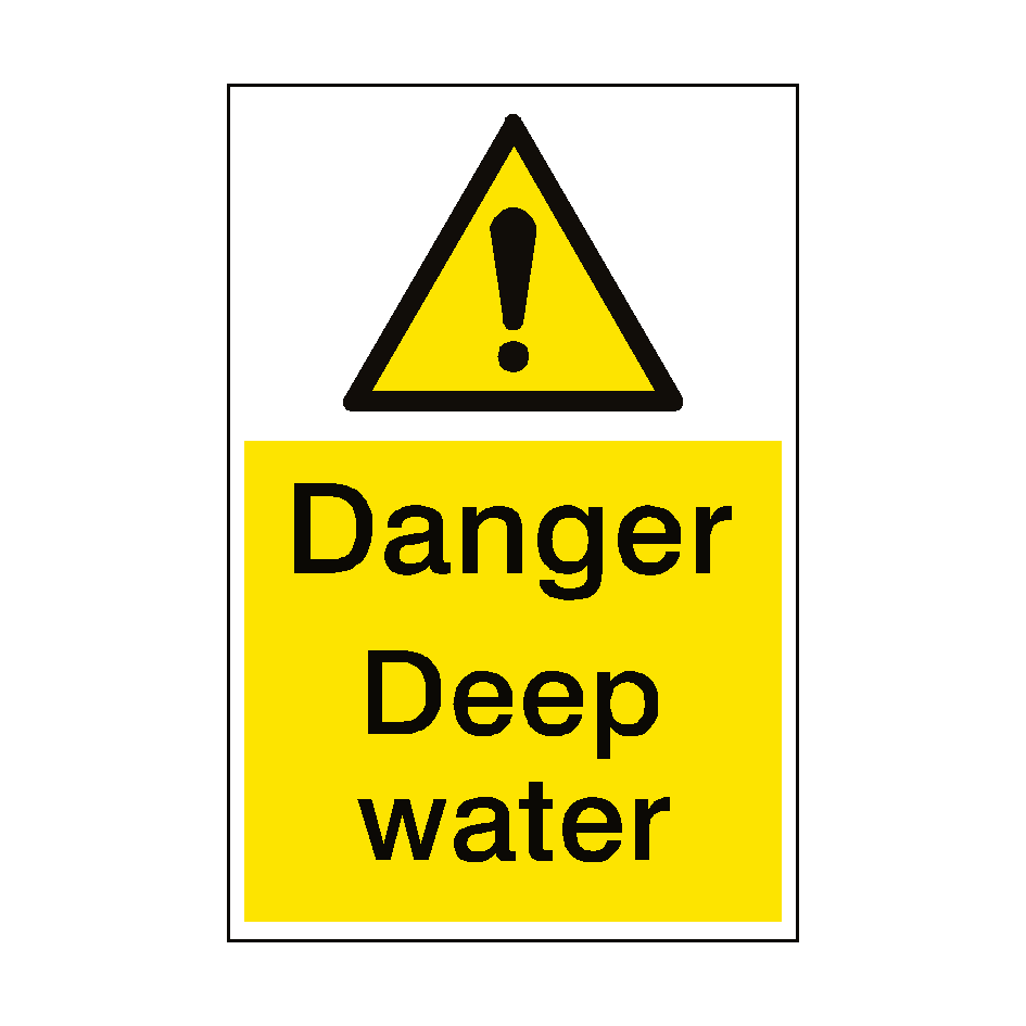 Danger Deep Water Sign Portrait | PVC Safety Signs