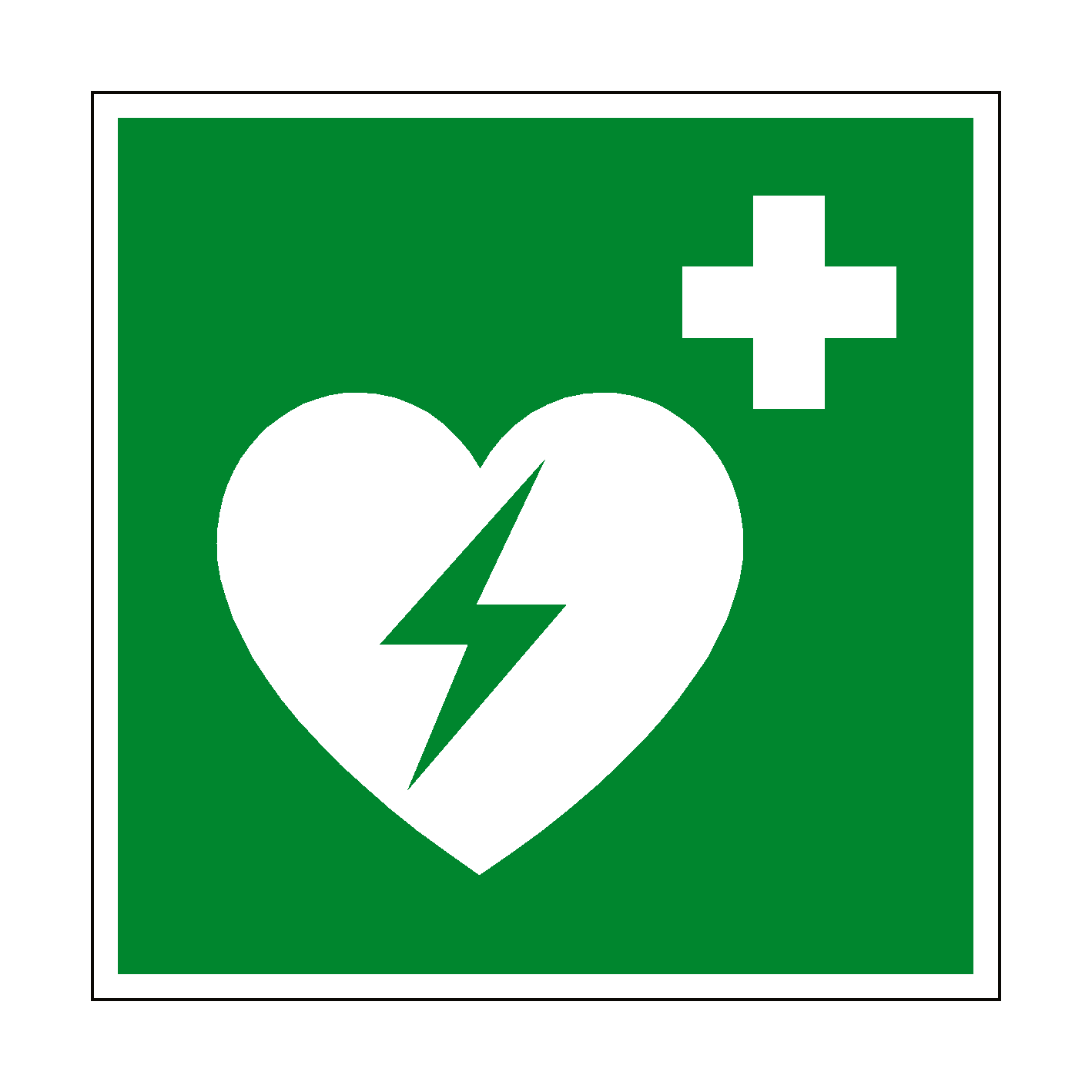 Defibrillator Symbol Sign | PVC Safety Signs