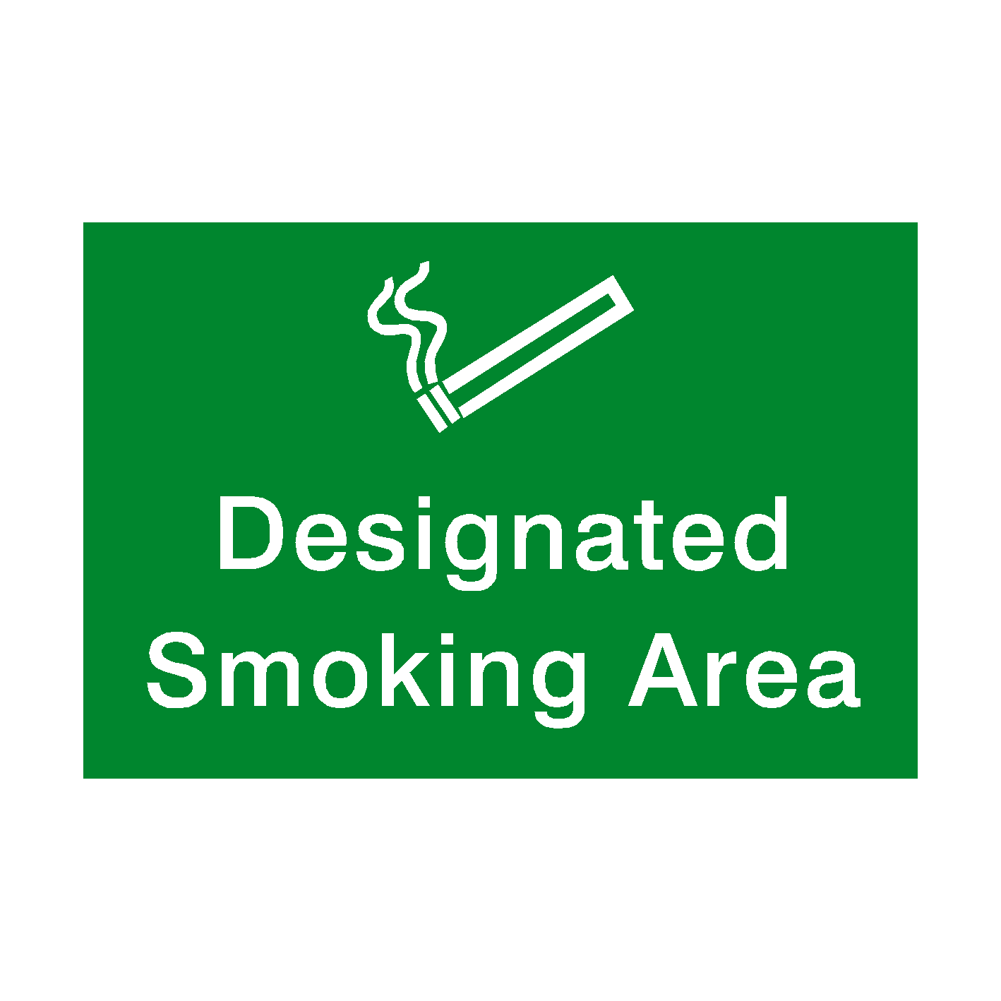 Designated Smoking Area Landscape Sign | PVC Safety Signs