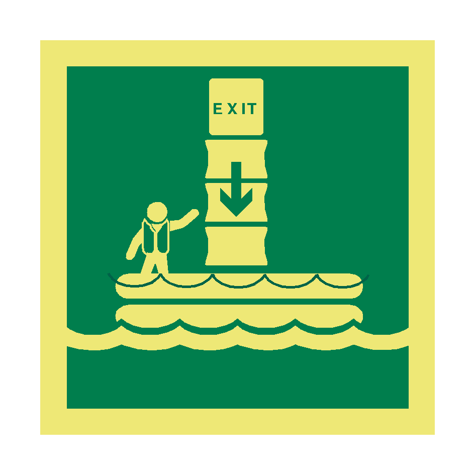 Evacuation Chute Symbol Sign | PVC Safety Signs