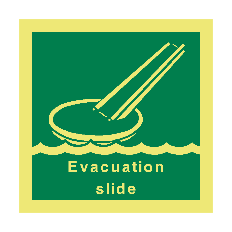 Evacuation Slide Safety Sign | PVC Safety Signs