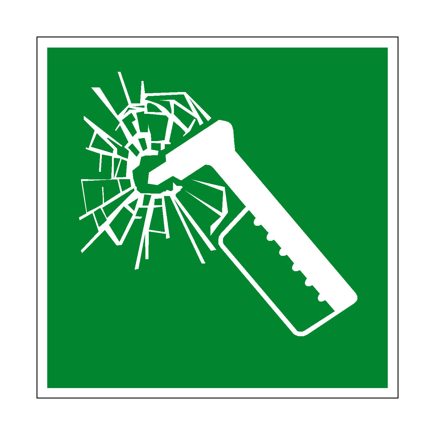 Emergency Hammer Symbol Sign | PVC Safety Signs