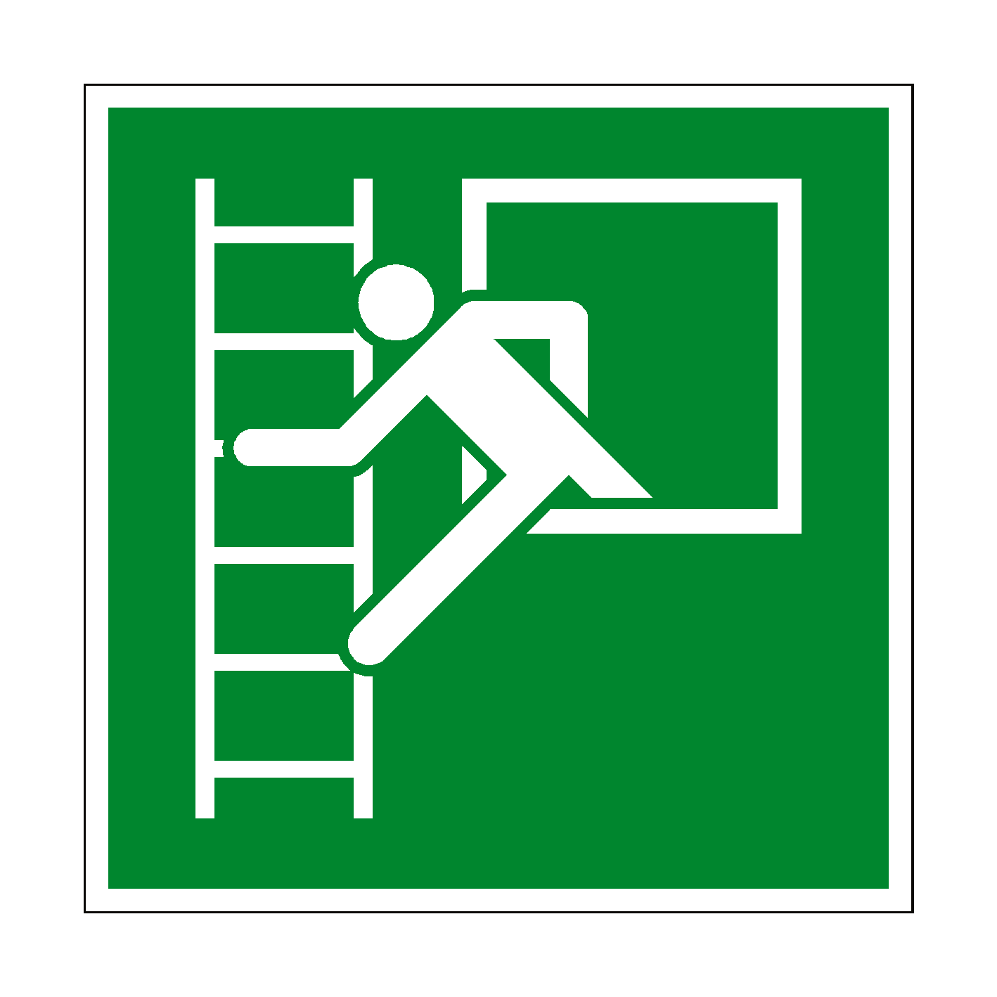 Emergency Window Escape Ladder Symbol Sign | PVC Safety Signs