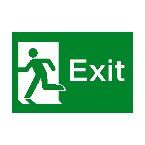 Exit Running Man Left Sign | PVC Safety Signs