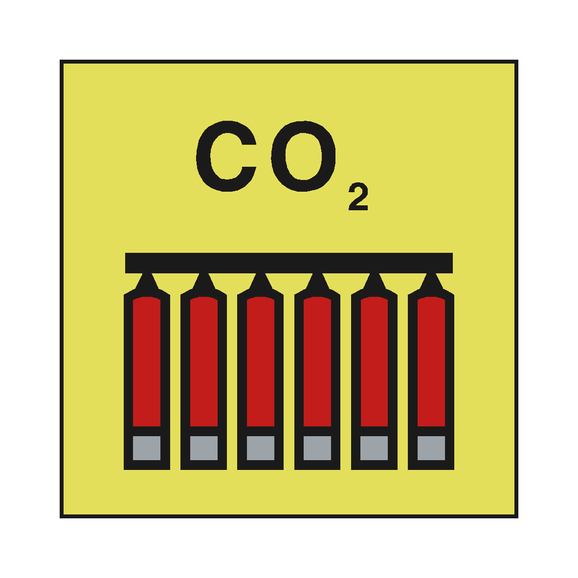 FIXED CO2 FIRE EXTINGUISHING BATTERY SIGN | PVC Safety Signs