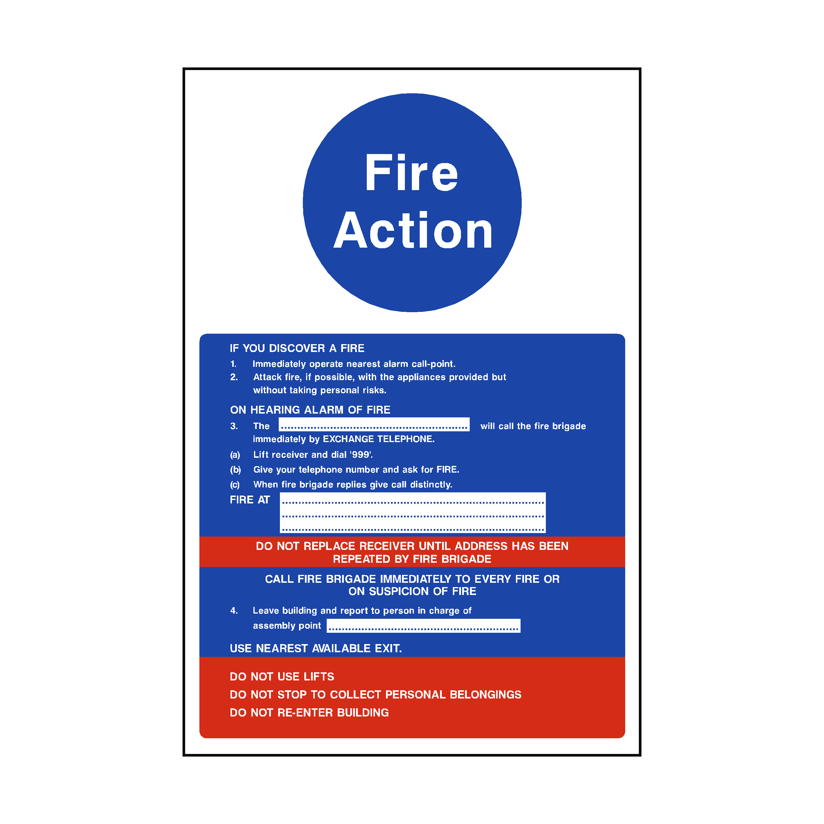 Fire Action Notice Version 2 | PVC Safety Signs
