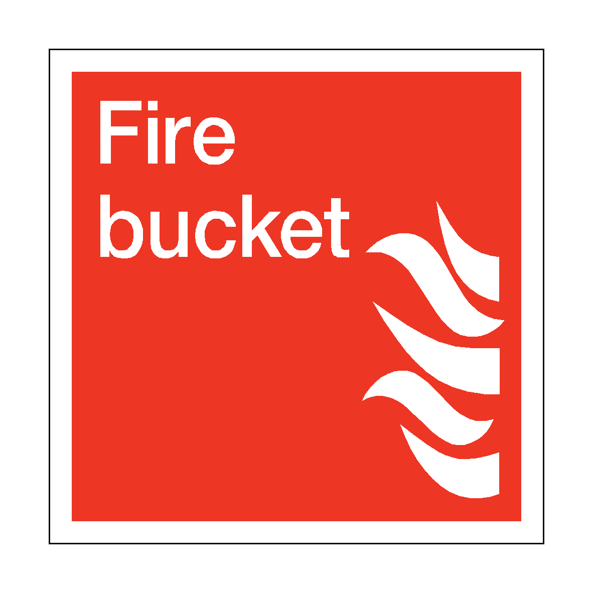 Fire Bucket Square Sign | PVC Safety Signs