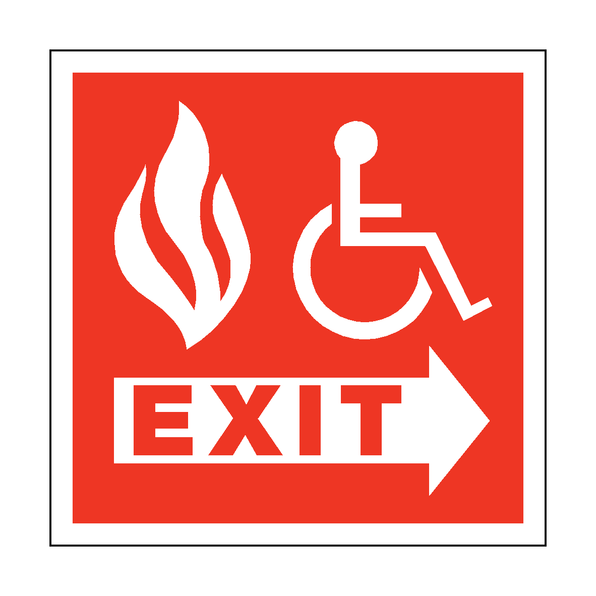 Fire Safety Exit Disabled Sign