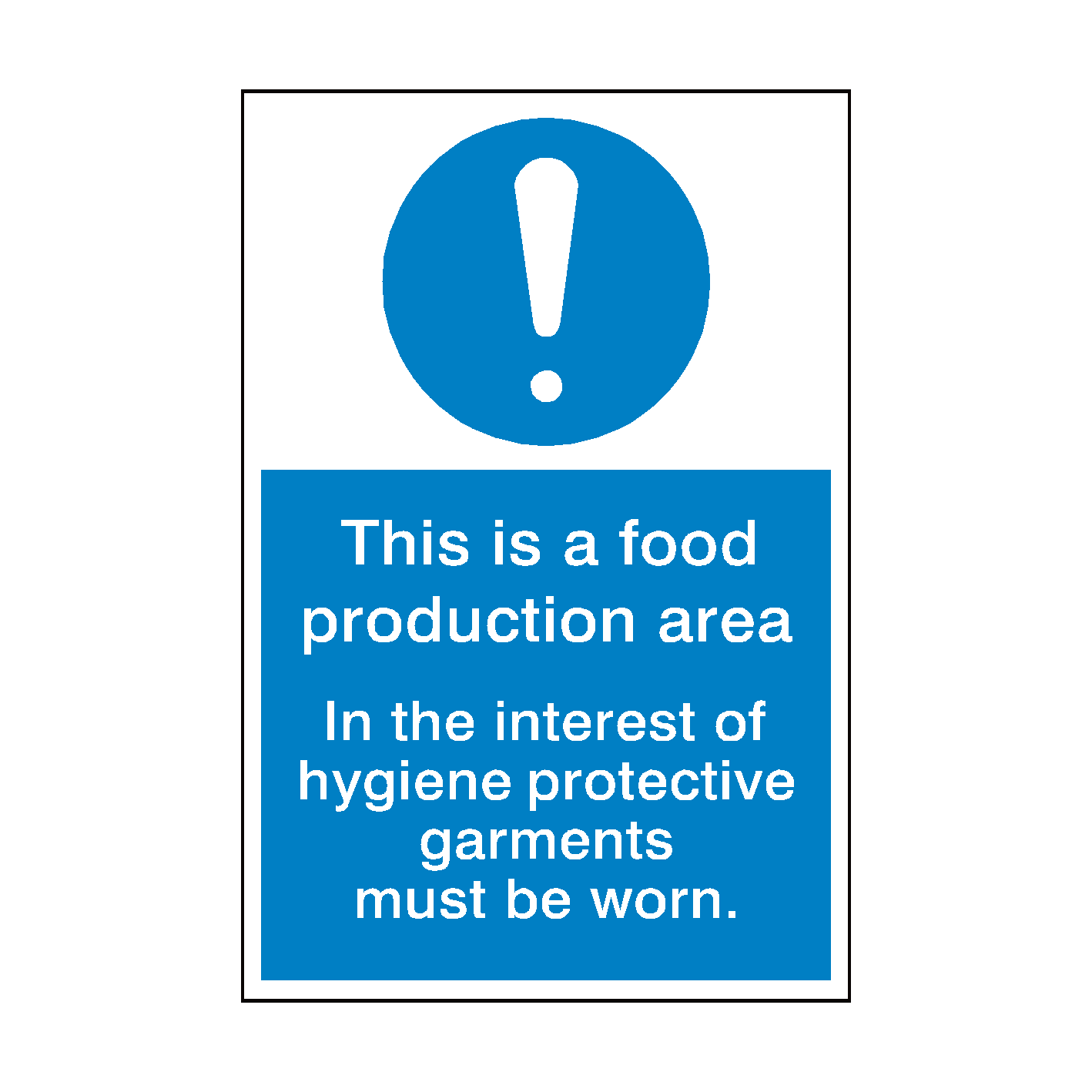 Food Production Area Sign | PVC Safety Signs