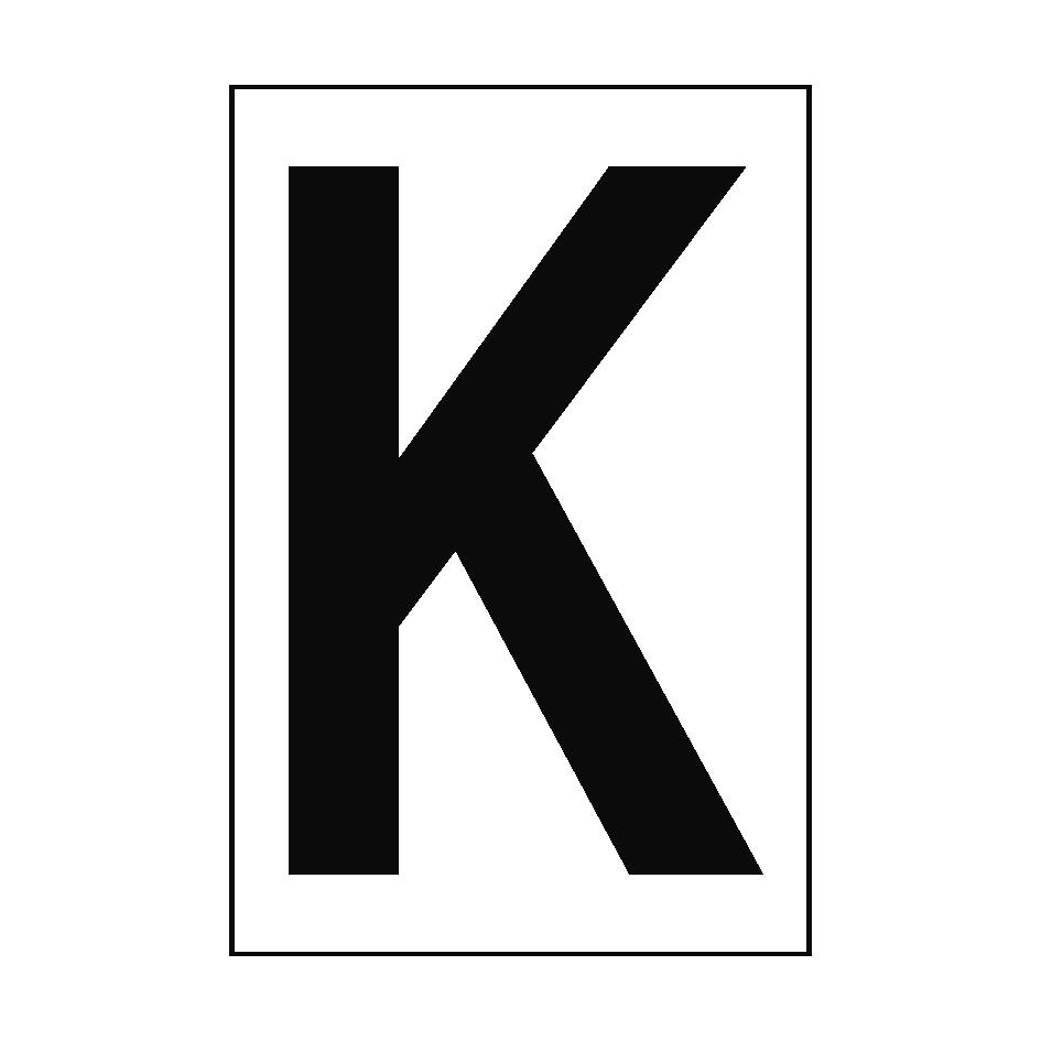 Letter K White Sign | PVC Safety Signs