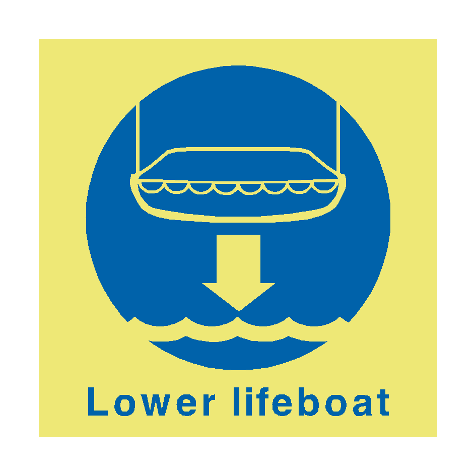 Lower Lifeboat Safety Sign | PVC Safety Signs