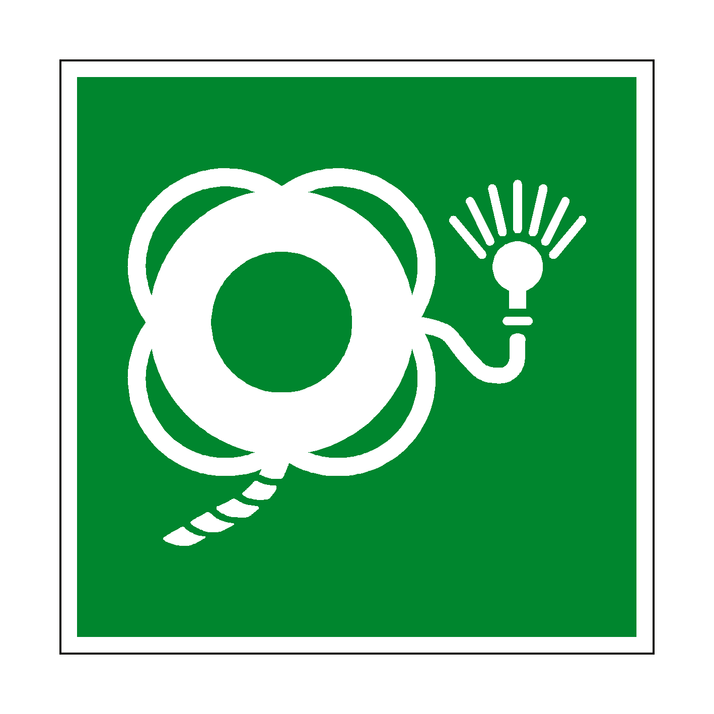 Lifebuoy with Rope and Light Symbol Sign | PVC Safety Signs