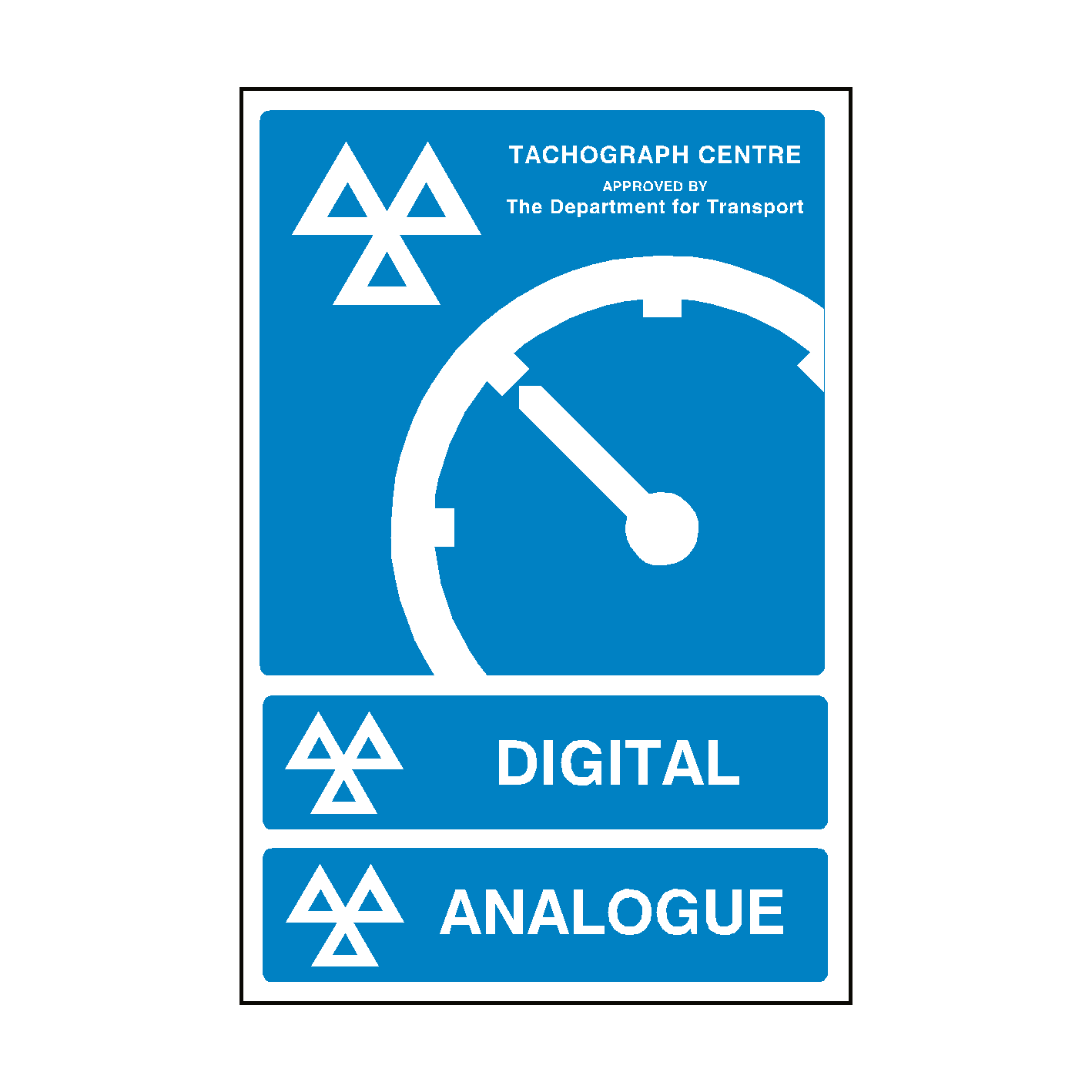 MOT Tachograph Approved Digital Analogue Sign | PVC Safety Signs