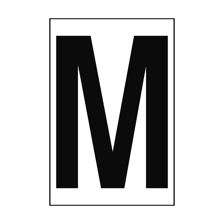 Letter M White Sign | PVC Safety Signs