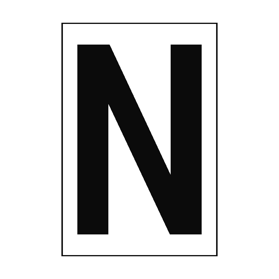 Letter N White Sign | PVC Safety Signs