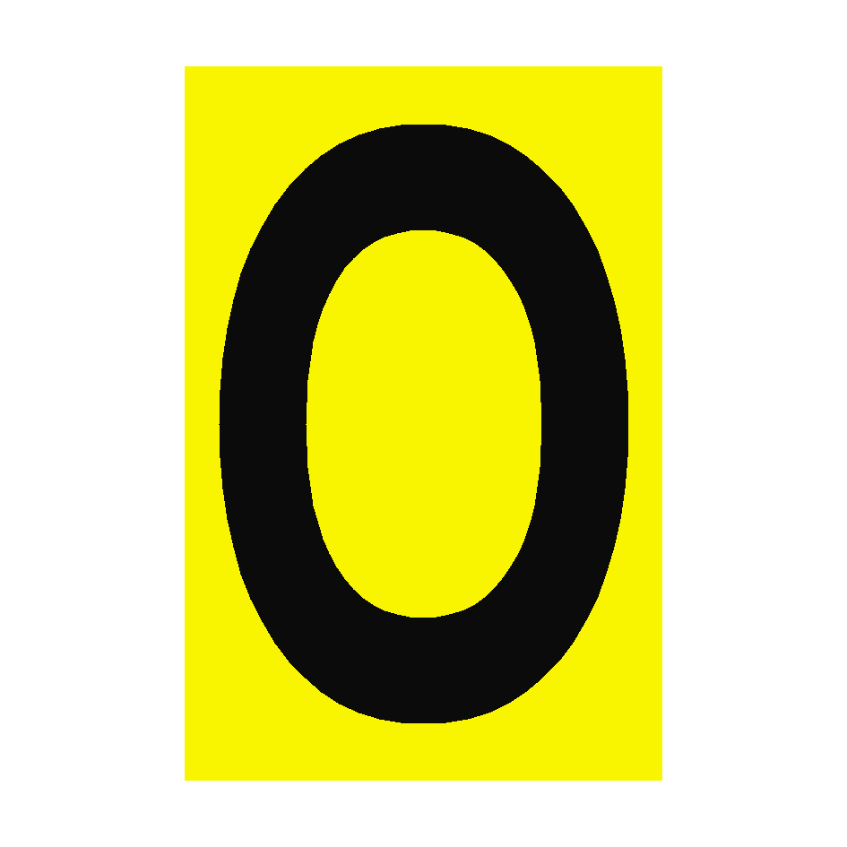 Letter O Yellow Sign | PVC Safety Signs
