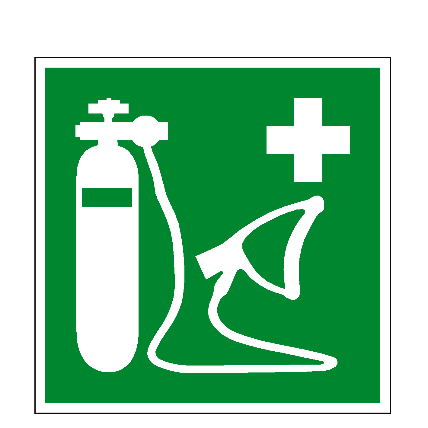 Oxygen Resuscitator Symbol Sign | PVC Safety Signs