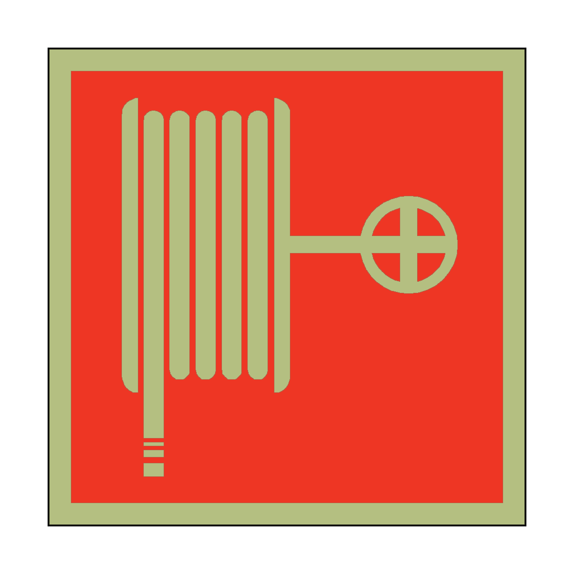 Photoluminescent Fire Hose Reel Symbol Safety Sign | PVC Safety Signs