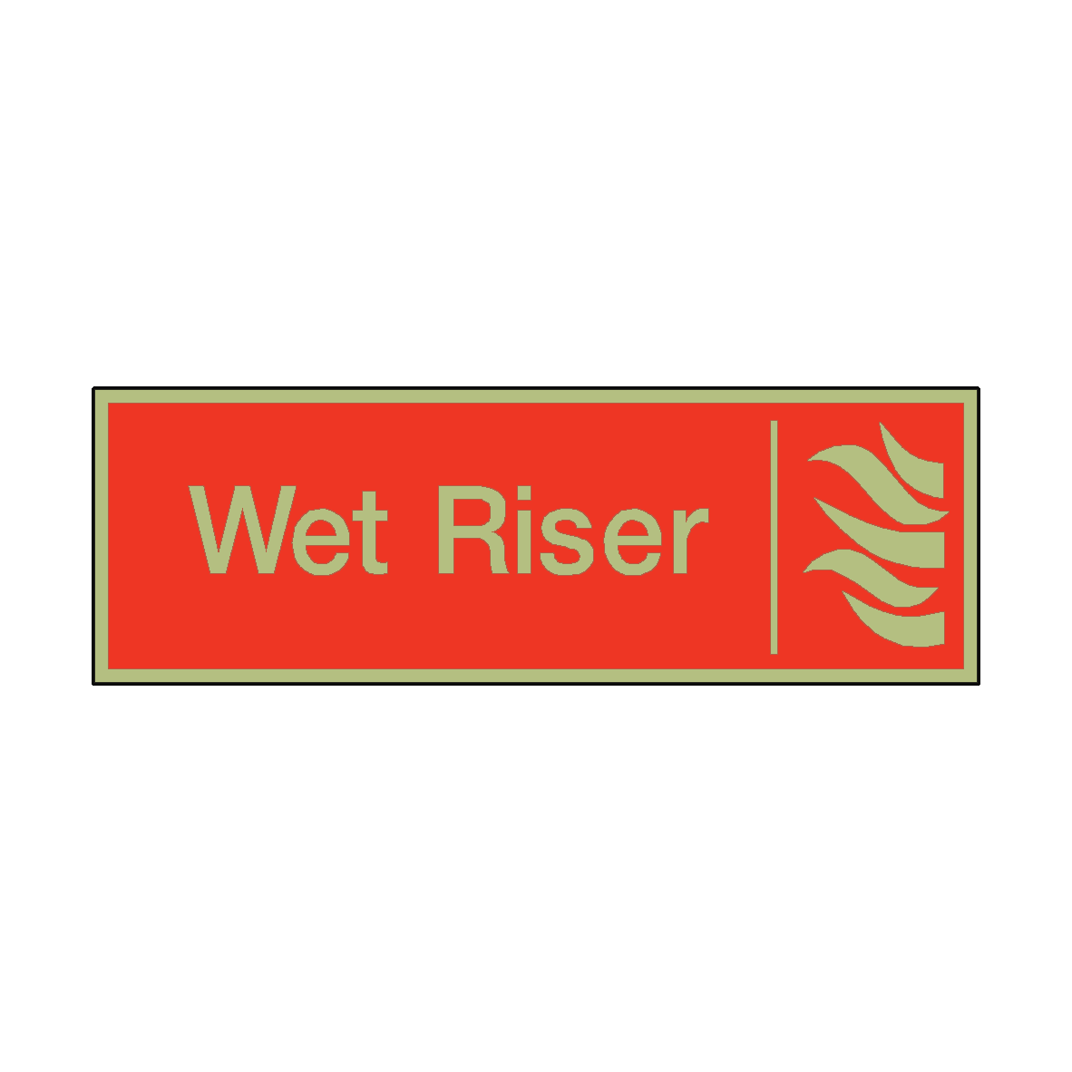 Photoluminescent Wet Riser Safety Sign | PVC Safety Signs
