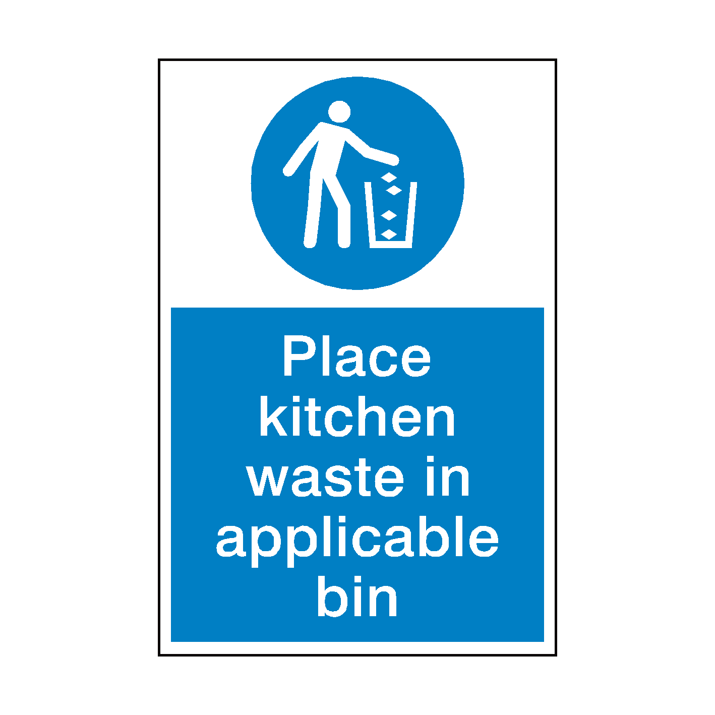 Place Kitchen Waste In Bin Sign | PVC Safety Signs