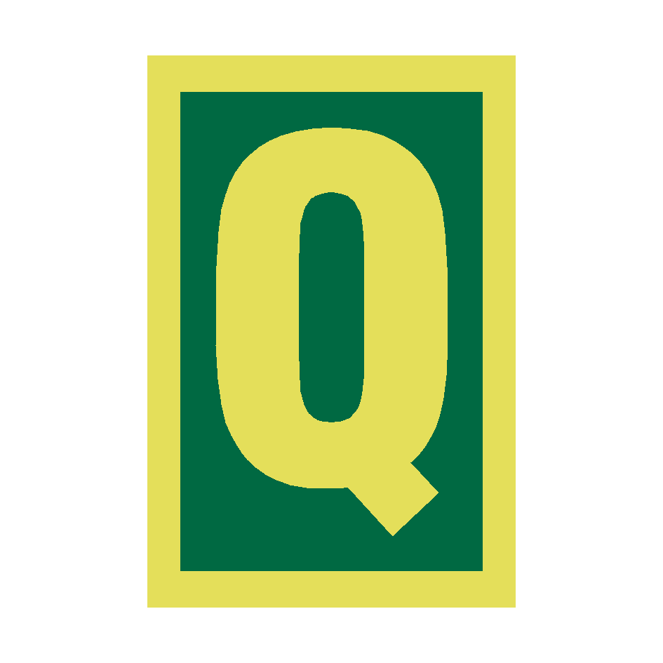 IMO Letter Q Sign Photoluminescent | PVC Safety Signs