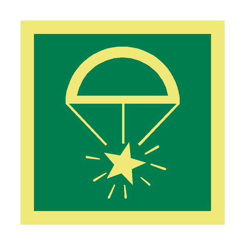 Rocket Parachute Symbol Sign