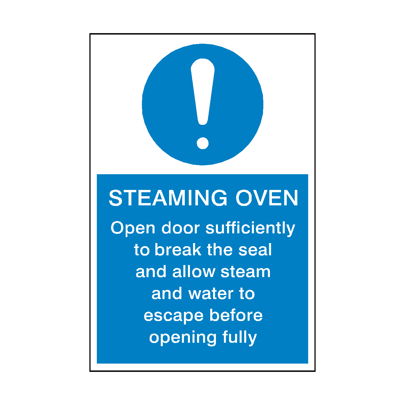 Steaming Oven Instructions Sign | PVC Safety Signs