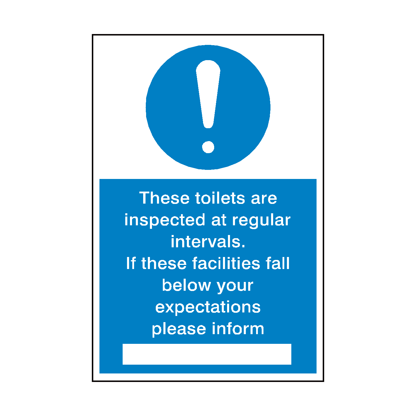 Toilet Inspection Sign | PVC Safety Signs