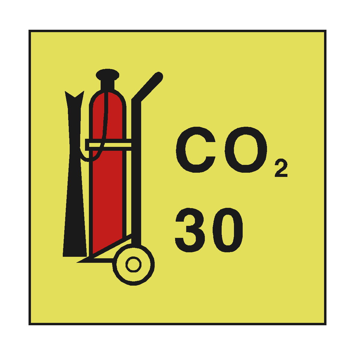 WHEELED CO2 FIRE EXTINGUISHER IMO | PVC Safety Signs
