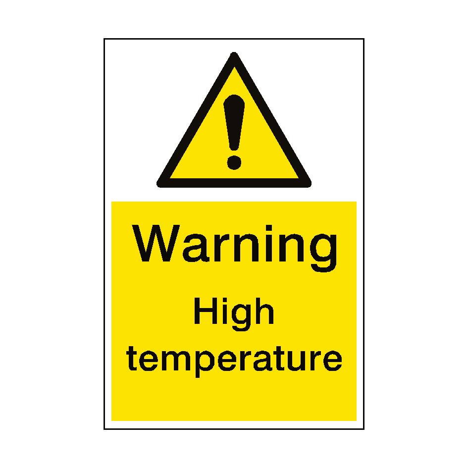 Warning High Temperature Sign Portrait | PVC Safety Signs