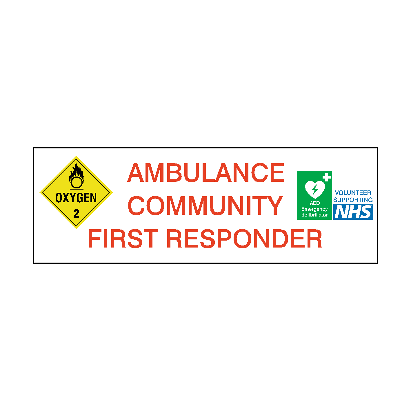 Ambulance Community First Responder sign | PVC Safety Signs