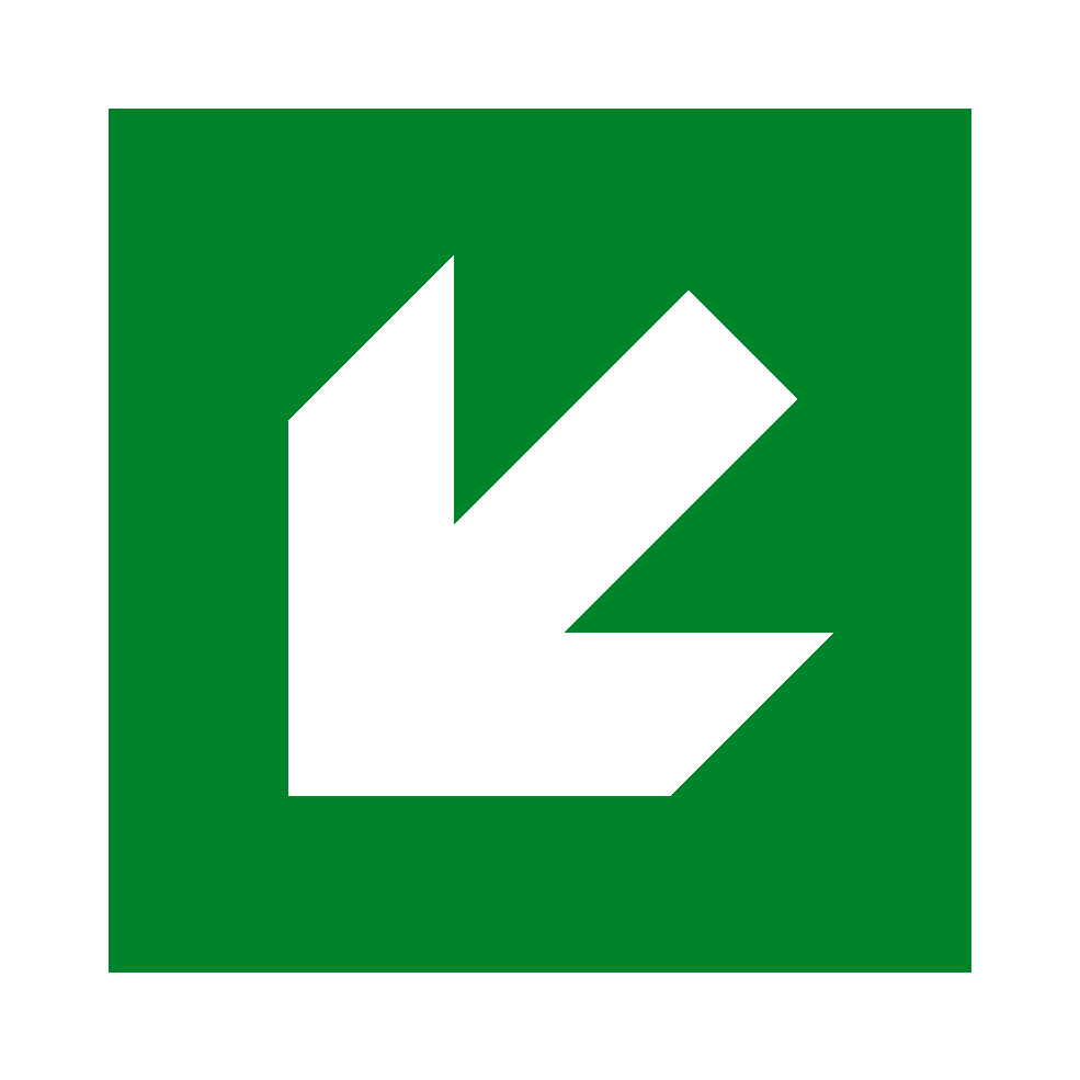 Arrow Down Left Sign | PVC Safety Signs