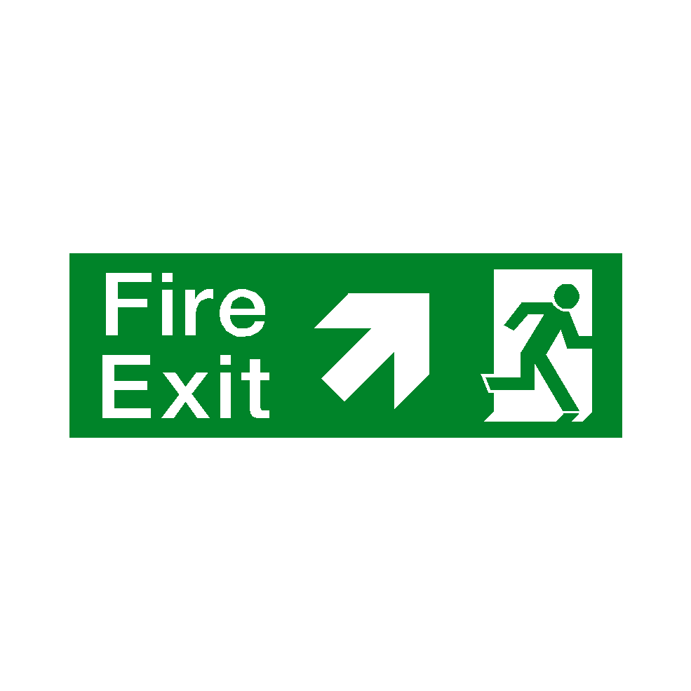Fire Exit Arrow Up Right Sign | PVC Safety Signs