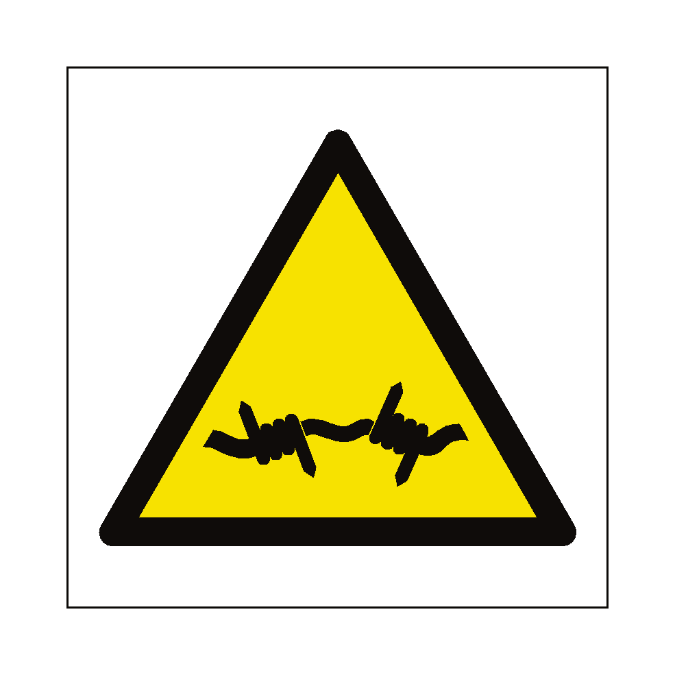 Barb Wire Hazard Symbol Sign | PVC Safety Signs