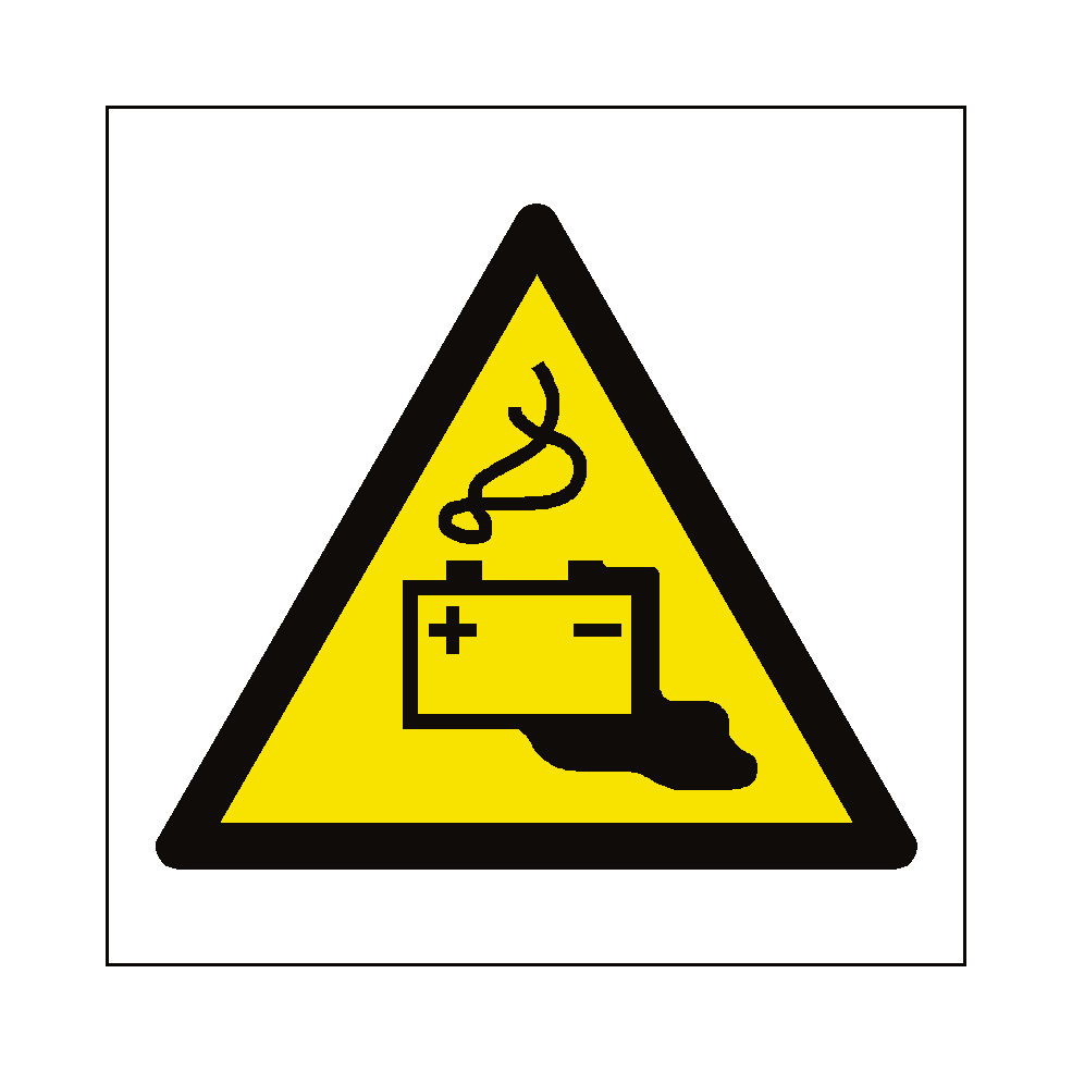 Battery Charging Hazard Symbol Sign | PVC Safety Signs