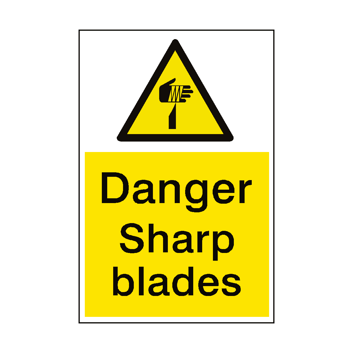 Danger Sharp Blades Hazard Sign | PVC Safety Signs