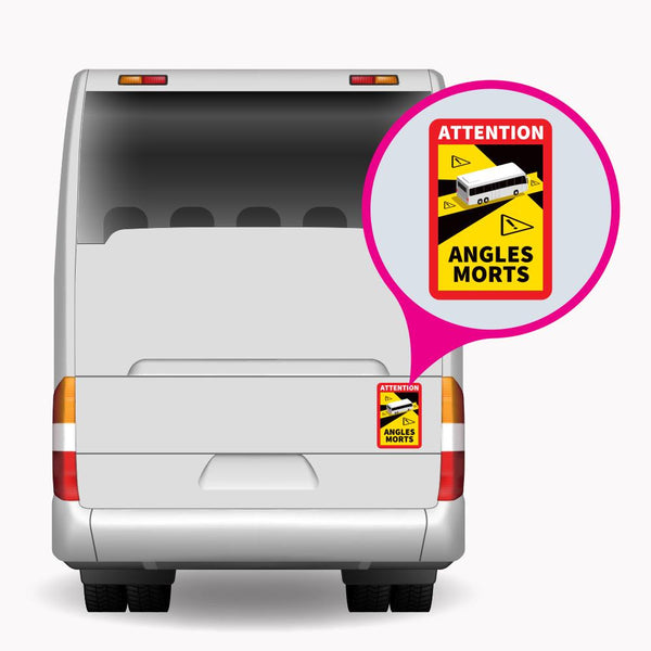 Blind Spot Angles Morts Coach / Bus Magnetic Sign | PVC Safety Signs