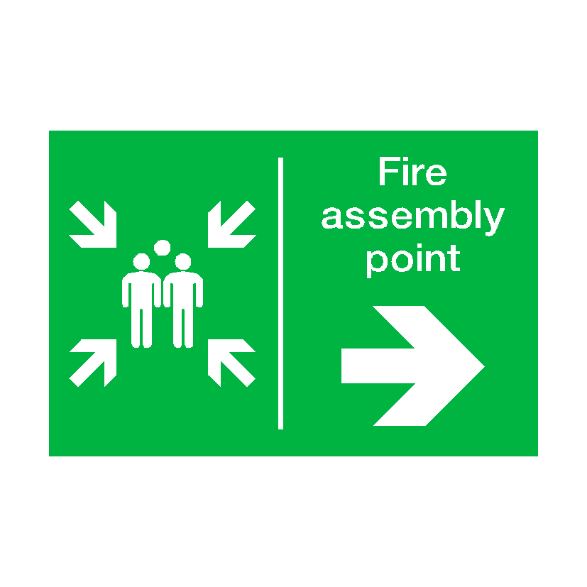 Fire Assembly Point Arrow Right Sign | PVC Safety Signs