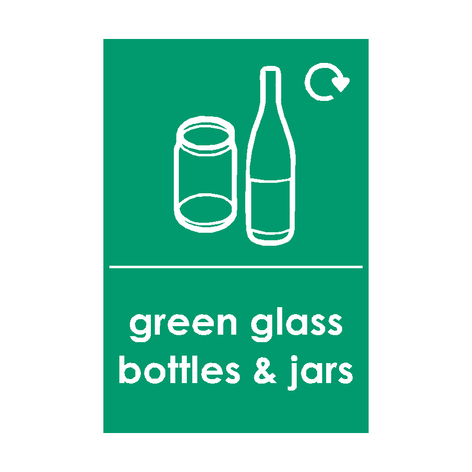 Green Glass Waste Sign | PVC Safety Signs