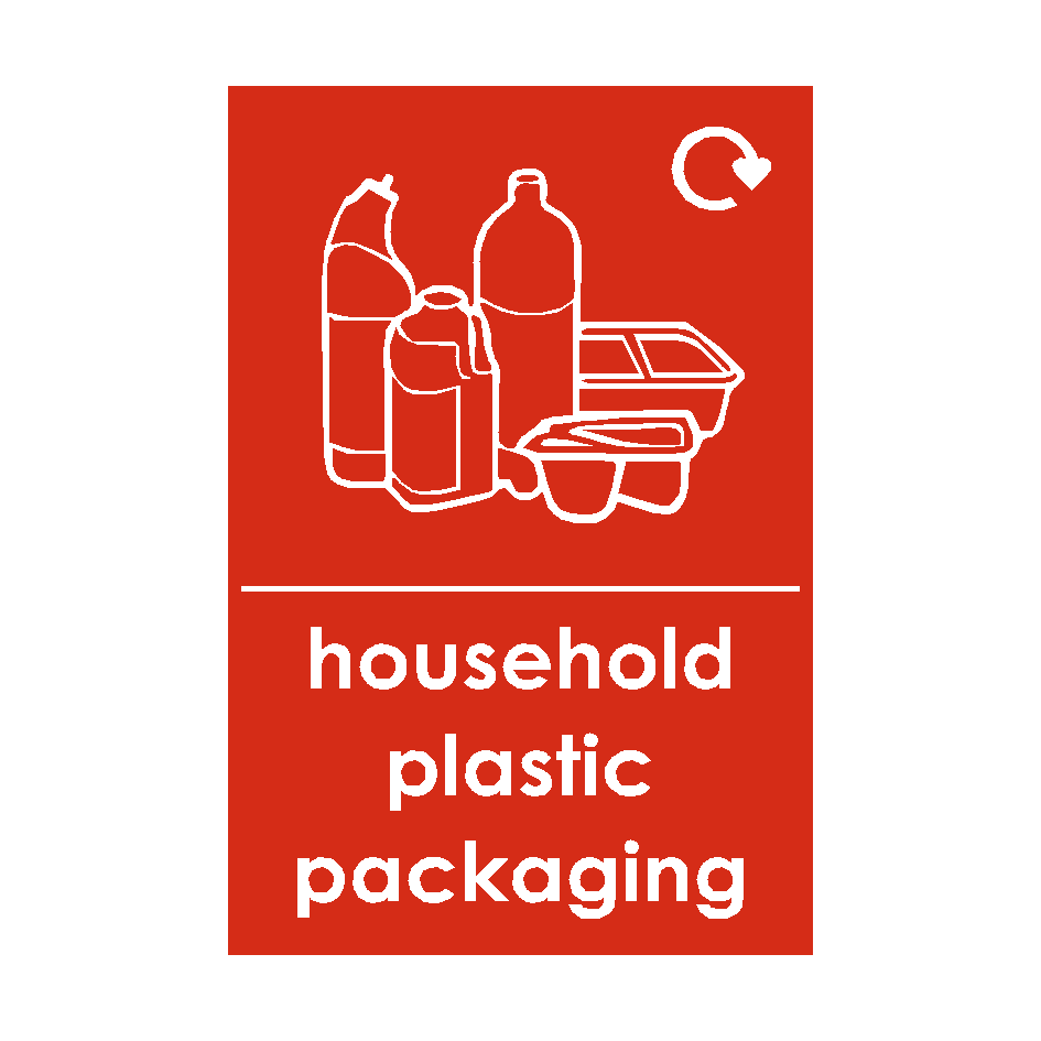 Household Plastic Packaging Waste Recycling Signs | PVC Safety Signs